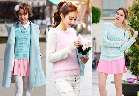 Áo len pastel ngọt ngào lên ngôi trong mùa thu đông 2015