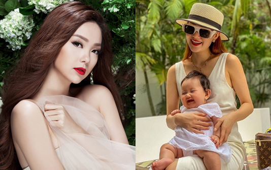 Lộ ảnh bé Heo Minh Hằng bế con trai kháu khỉnh, đáng yêu ở tuổi 30