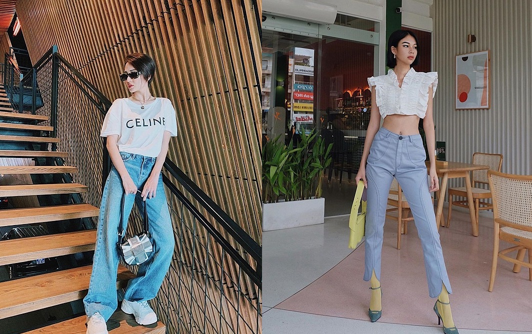 Phong cách đường phố cực cá tính với đồ trắng và quần jean của sao Việt