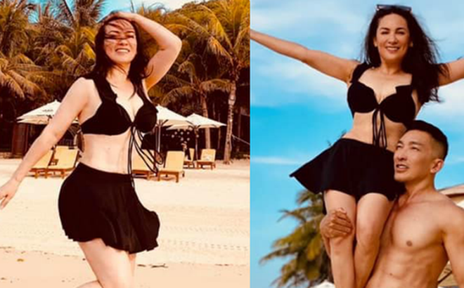 Phi Nhung khoe ảnh diện bikini gợi cảm, còn cười tươi rói khi được trai đẹp 6 múi bế bồng