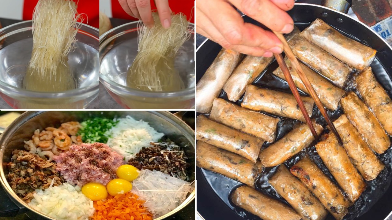 Gói nem dùng miến ngâm nước nóng hay nước lạnh: Chọn đúng để nem rán ...