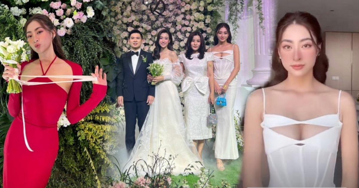 Lương Thùy Linh bị chỉ trích khi diện đồ hở bạo đi dự hôn lễ Đỗ Mỹ Linh