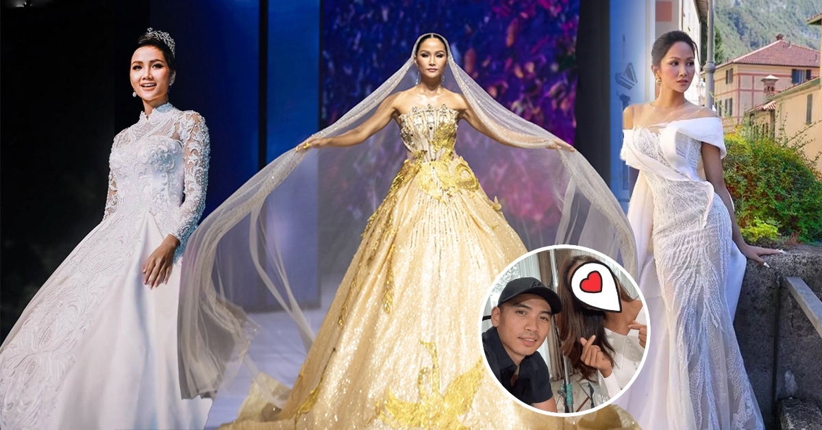 H'Hen Niê gây sốt với loạt khoảnh khắc diện váy cưới lộng lẫy kiêu sa ...