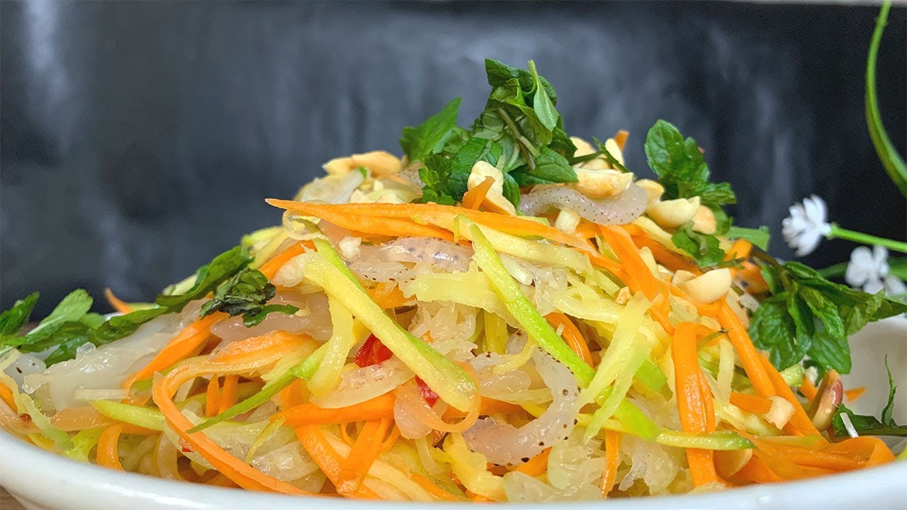 Cách làm đơn giản món gỏi Sứa xoài xanh, giòn ngon, lạ miệng